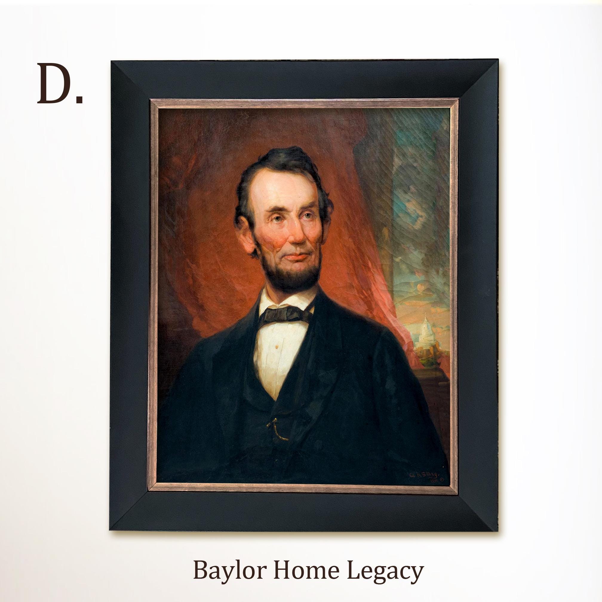 Framed Portrait of President Abraham Lincoln Oil Painting Print on ...
