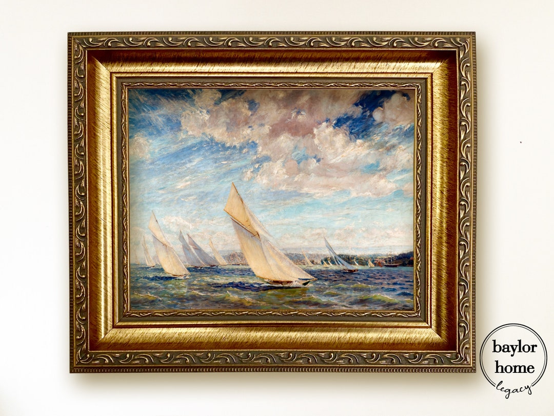 Framed Sailboat Painting, Sailboat Oil Painting Print on Canvas ...