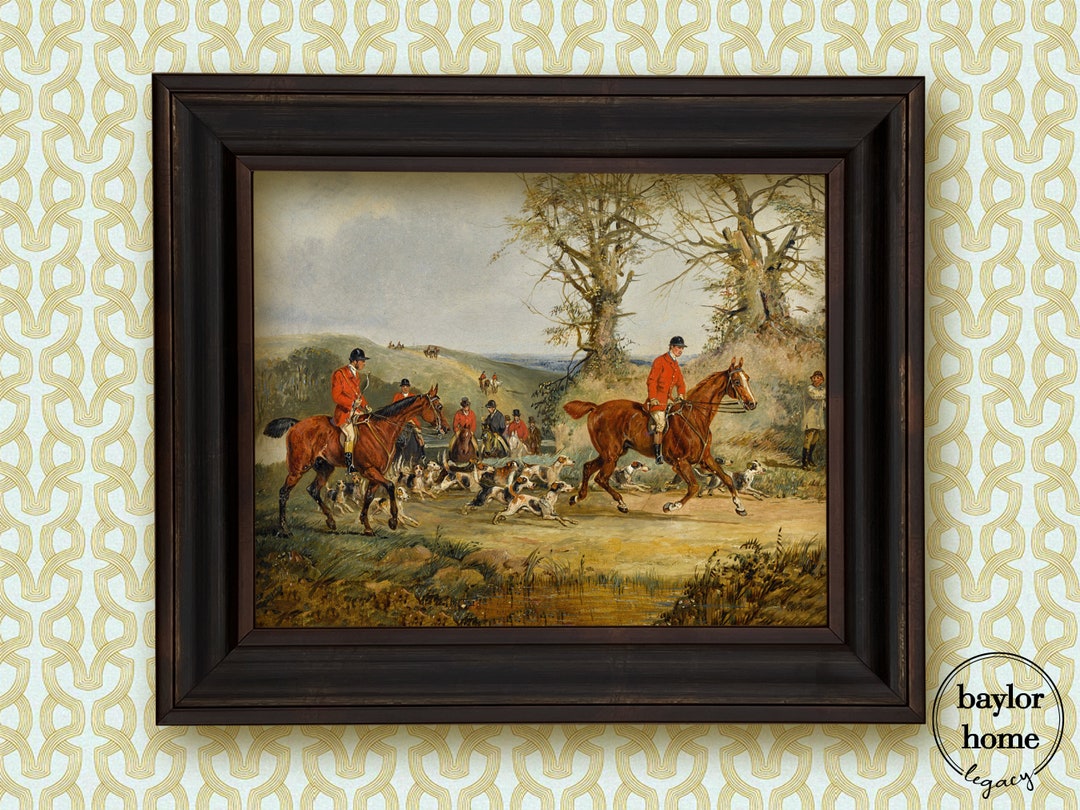 Framed Foxhunting Oil Painting Print on Canvas, Fox Hunt Print for ...