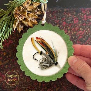 Set of 12 Handmade Fishing Flies Ornaments for Tree, Unique Rustic ...