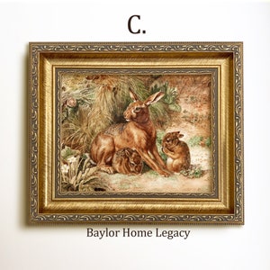 Framed Rabbit Oil Painting Print on Canvas, Framed Rabbit Canvas Art ...