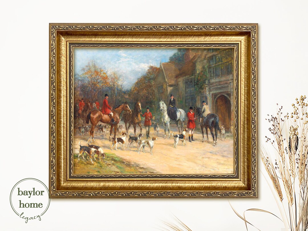 Framed Fox Hunting Painting Foxhunting Oil Painting Print on - Etsy