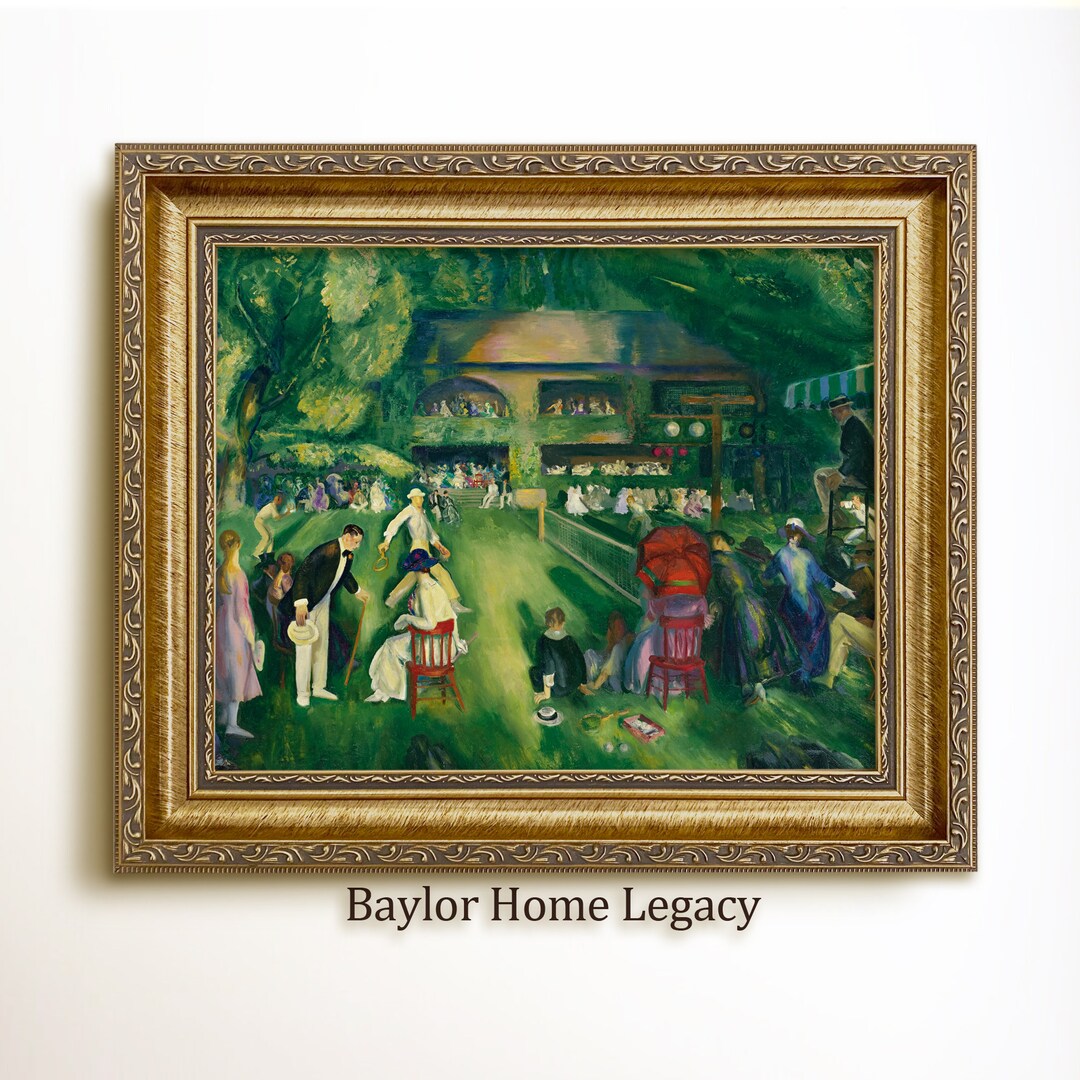 Tennis Oil Painting Print on Canvas of Antique Oil Painting, Framed or ...
