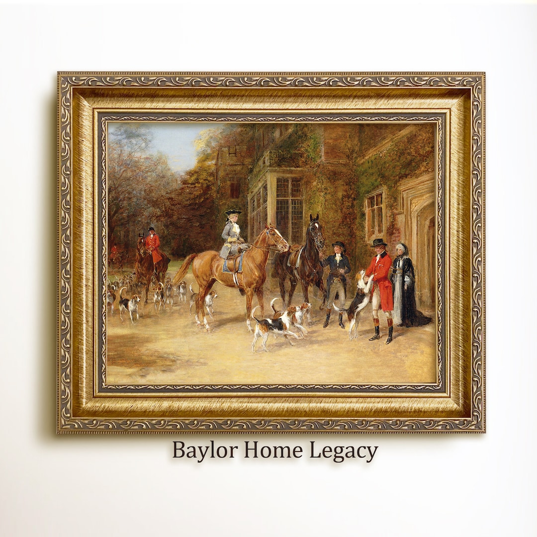 Framed Fox Hunting Painting, Framed Canvas Art Print of Vintage Fox ...