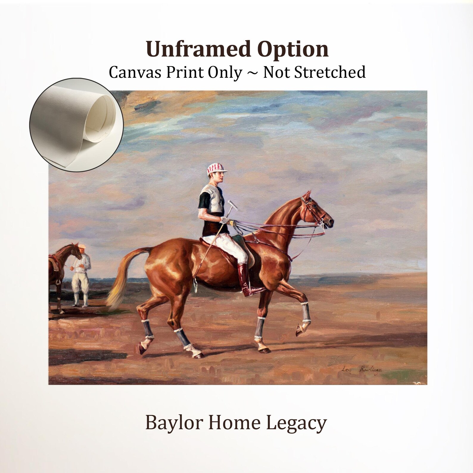 Framed Polo Player Oil Painting Print on Canvas, Framed Polo Player Art ...