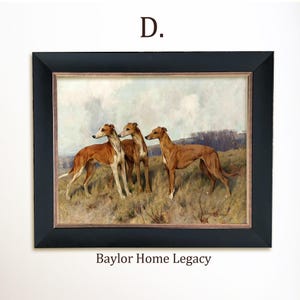 Framed Greyhound Oil Painting Print on Canvas, Canvas Art Print of ...