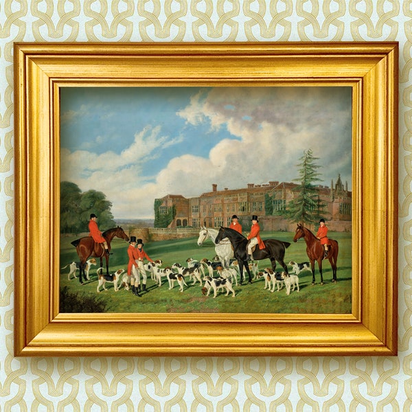 Antique Hunting Scene Oil Painting - Etsy