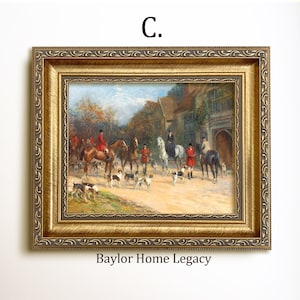 Framed Fox Hunting Painting, Foxhunting Oil Painting Print on Canvas, English Fox Hunt Scene for ...