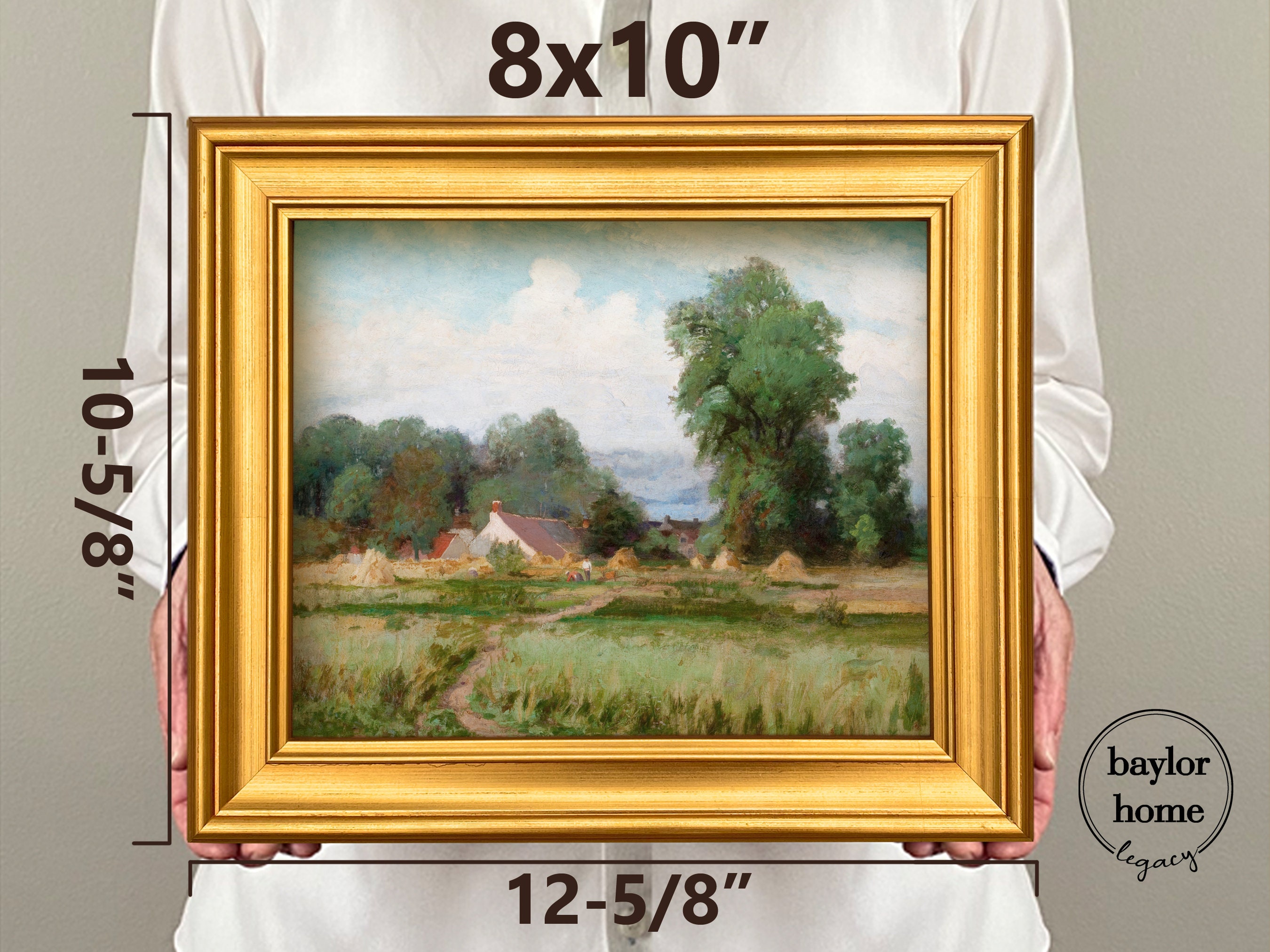 Framed Landscape Oil Painting Print on Canvas Vintage - Etsy