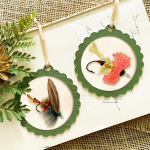 Set of 12 Handmade Fishing Flies Ornaments for Tree, Unique Rustic ...