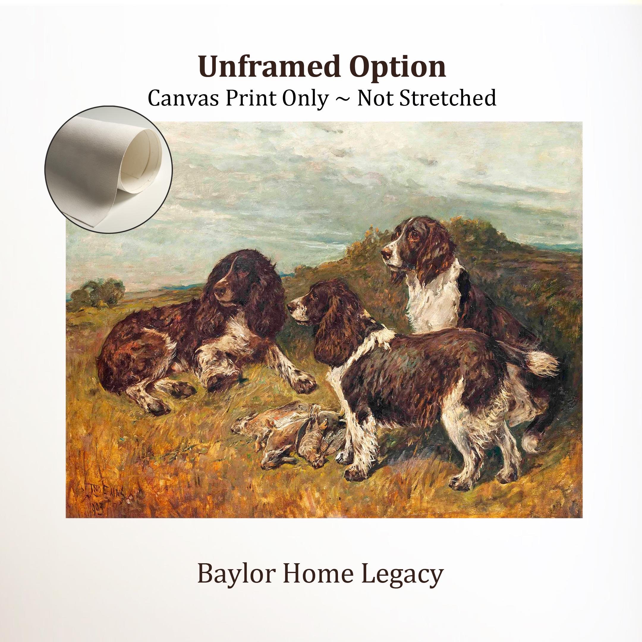 Framed Springer Spaniel Oil Painting Print on Canvas, English Springer ...