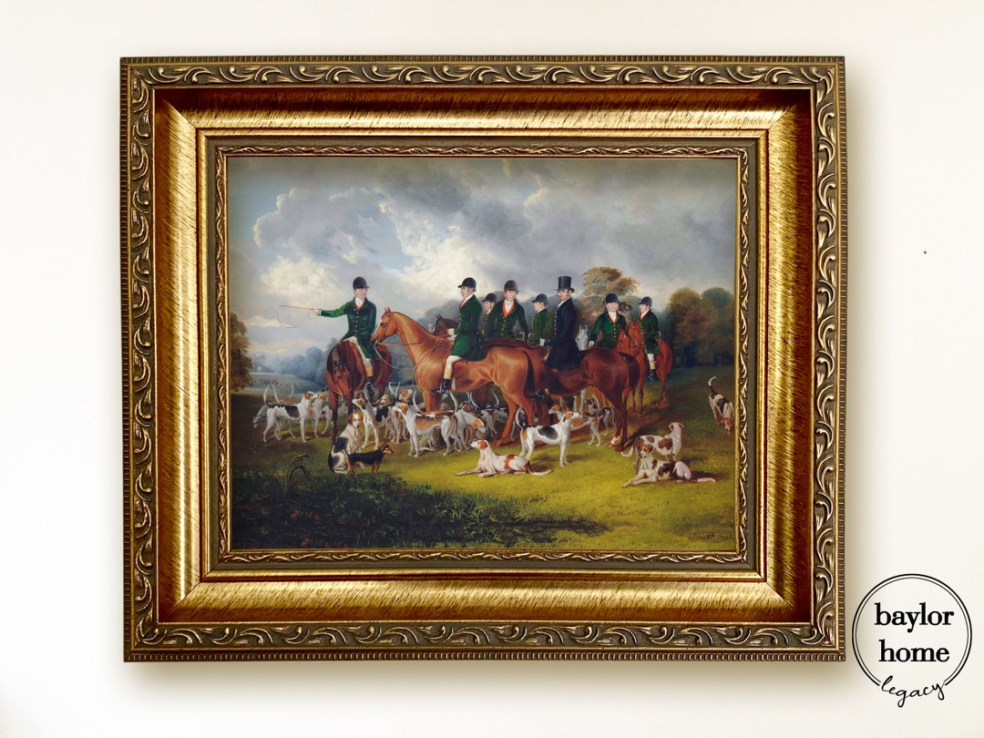Framed Fox Hunting Painting Foxhunting Oil Painting Print on - Etsy