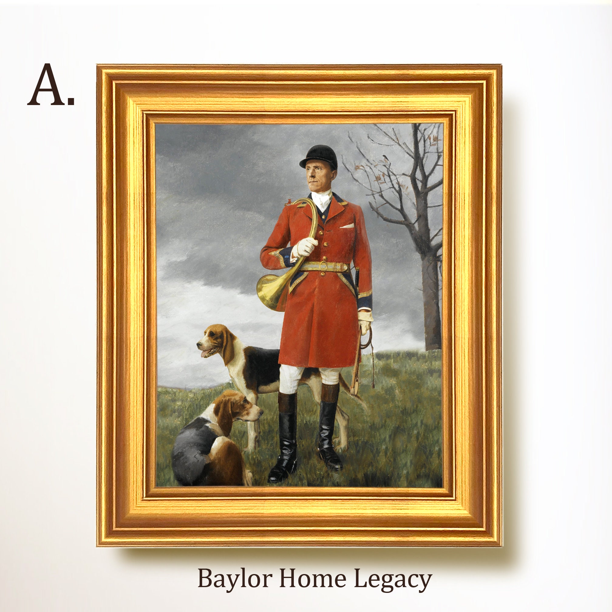 Framed Foxhunter Oil Painting Canvas Print, Classic Equestrian Fox ...