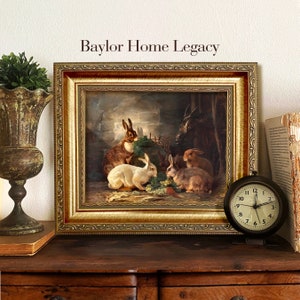 Framed Rabbits Oil Painting on Canvas Oil Painting Print on Canvas ...