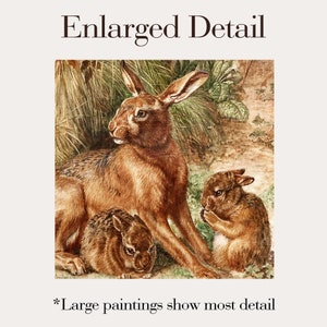 Framed Rabbit Oil Painting Print on Canvas, Framed Rabbit Canvas Art ...