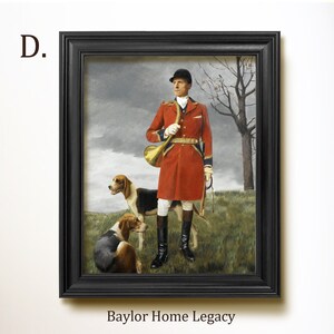 Framed Foxhunter Oil Painting Canvas Print, Classic Equestrian Fox ...