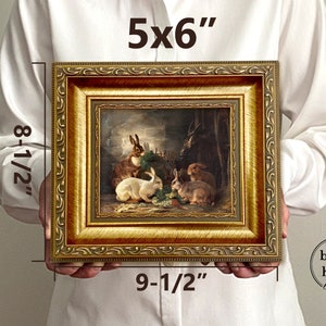 Framed Rabbits Oil Painting on Canvas Oil Painting Print on Canvas ...