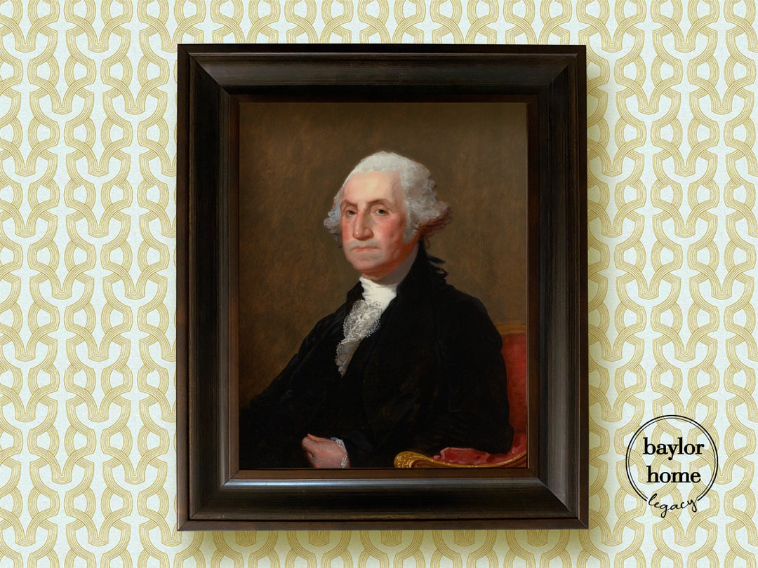 Framed Portrait of George Washington Oil Painting Print on - Etsy