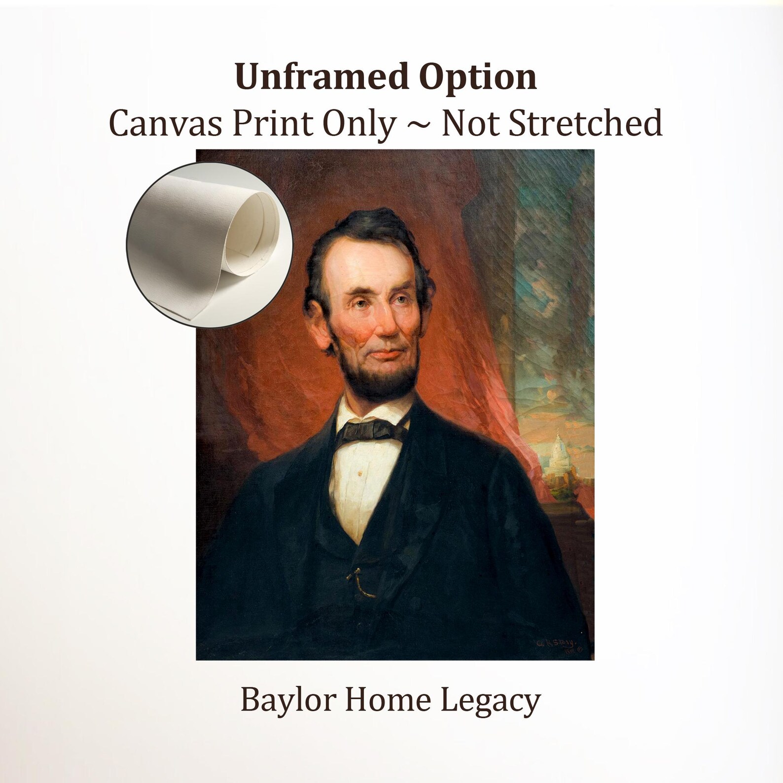 Framed Portrait of President Abraham Lincoln Oil Painting Print on ...