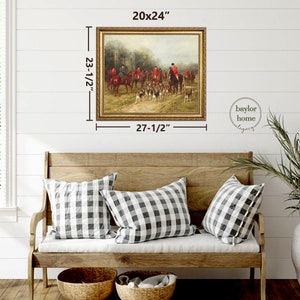 Framed Fox Hunting Painting, Foxhunting Oil Painting Print on Canvas, English Fox Hunt Scene for ...
