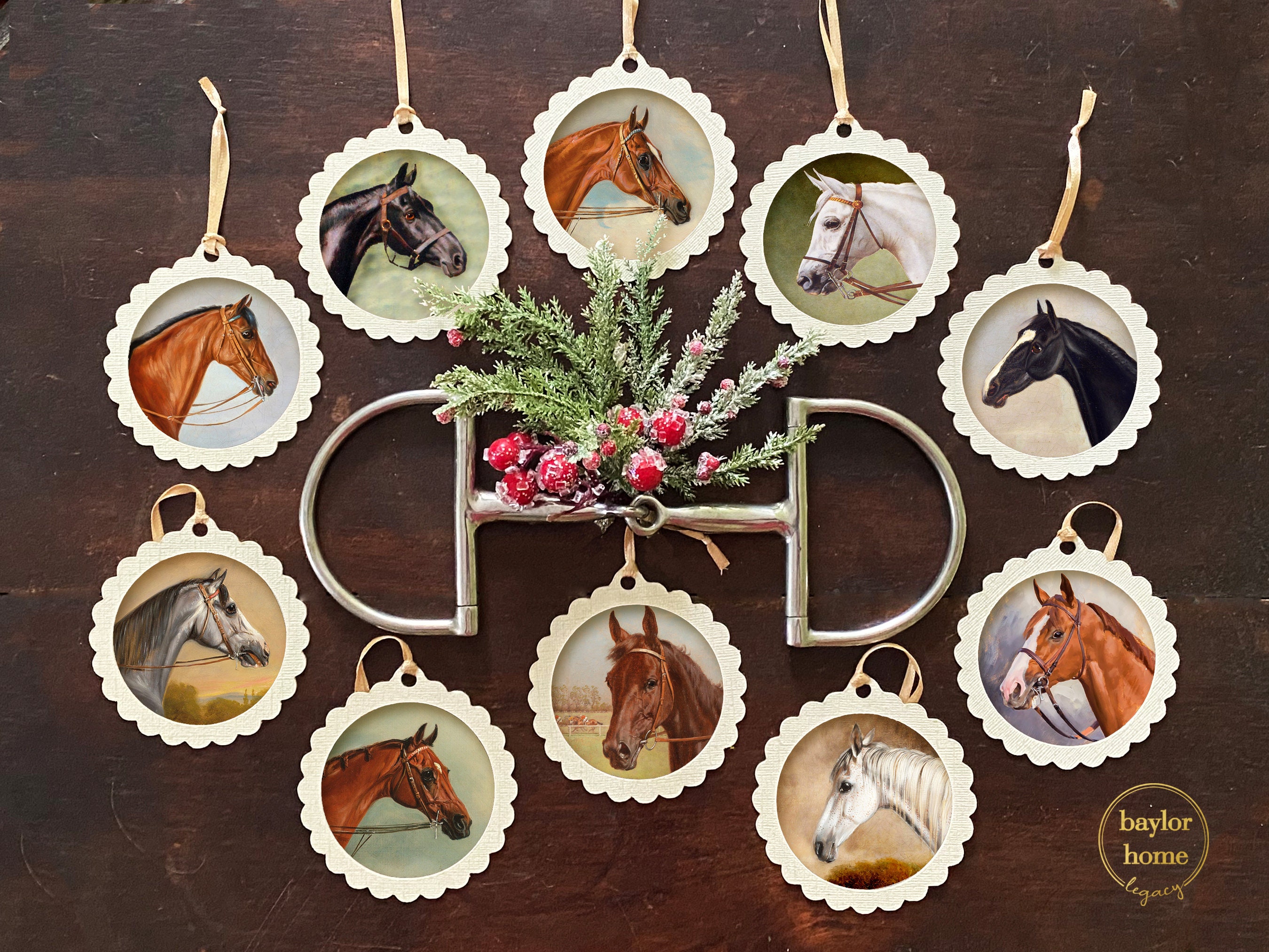 Set of 10 Handmade Horse Christmas Ornaments for Tree, Handmade Unique ...