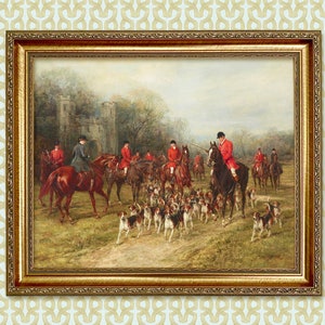 Framed Fox Hunting Painting Foxhunting Oil Painting Print on - Etsy