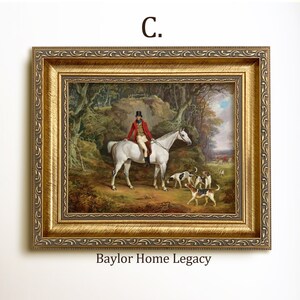 Framed Fox Hunt Scene Oil Painting Canvas Print, Classic Equestrian Fox ...