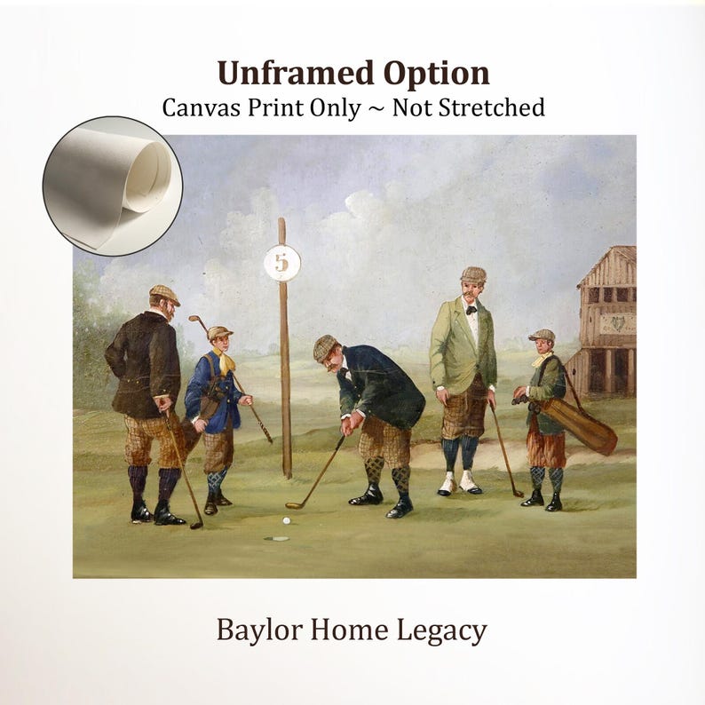 Framed Golf Oil Painting Print on Canvas, Framed Golfing Art Print on ...