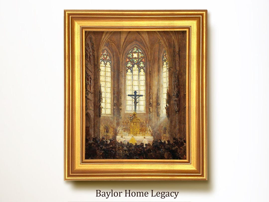 Chapel Interior Oil Painting Print on Canvas, Framed or Unframed ...
