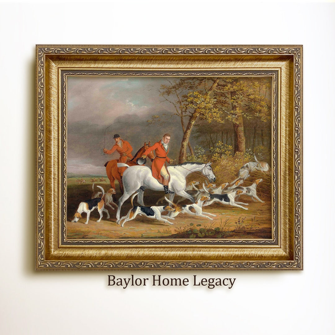 Framed Fox Hunting Painting Oil Painting Print on Canvas, English Fox ...