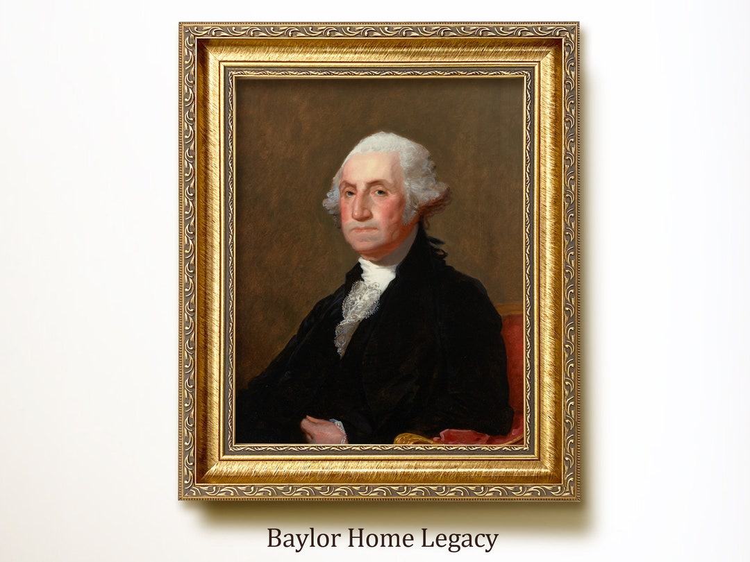 Framed Portrait of George Washington Oil Painting Print on Canvas of an ...