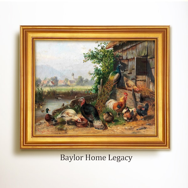 Rustic Chicken Art - Etsy