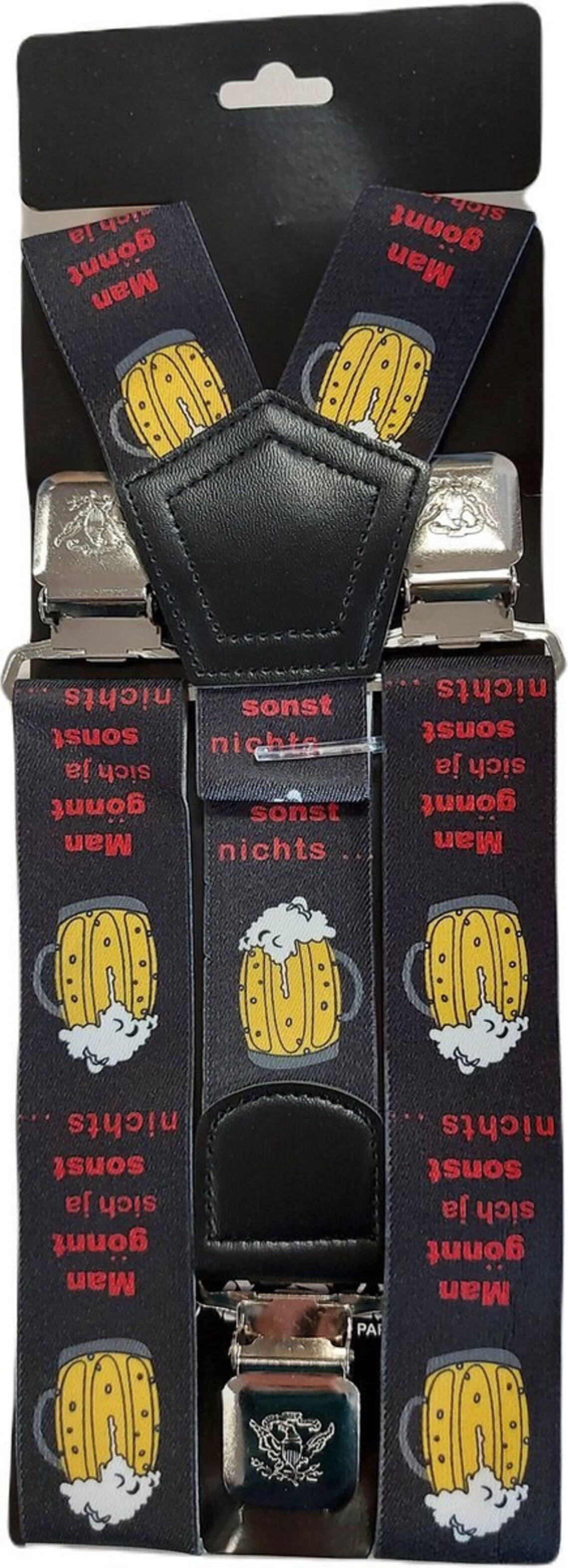 Braces Color: Beer Motif 2 Braces Men Adults Sturdy Clips Strong Clips ...