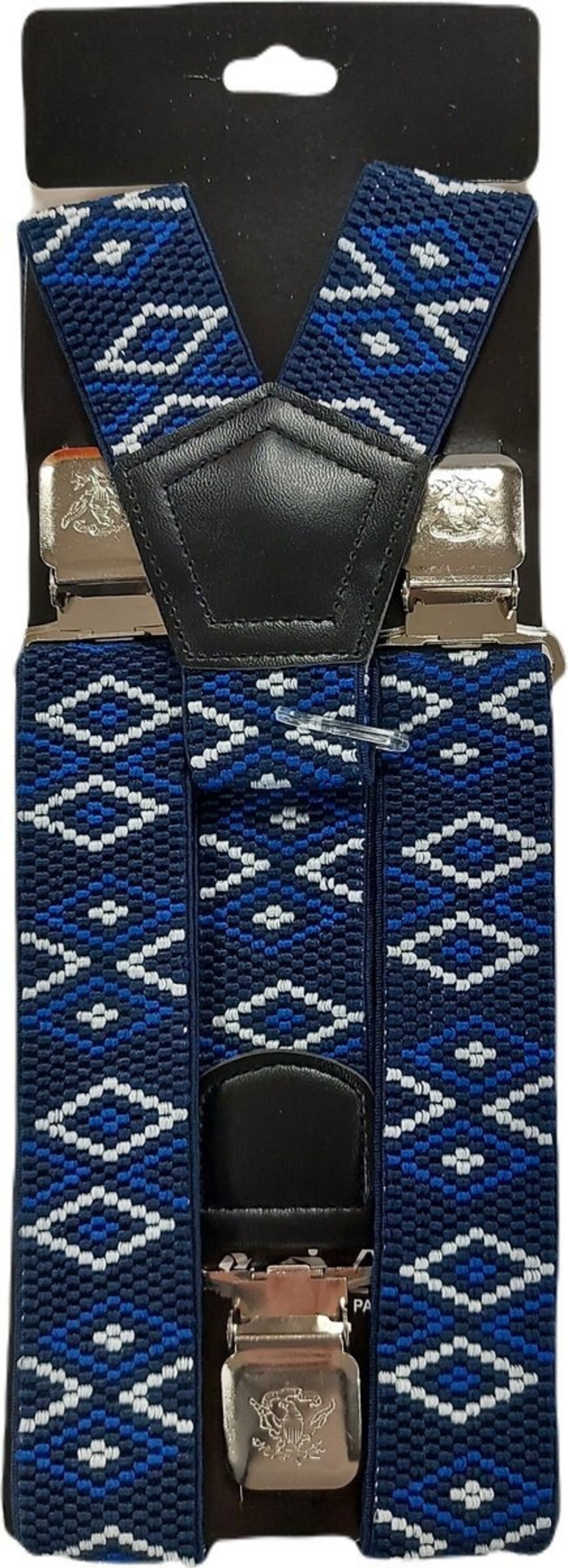 Braces Color: Blue White Navy Circle Braces Men Adults Sturdy Clips ...