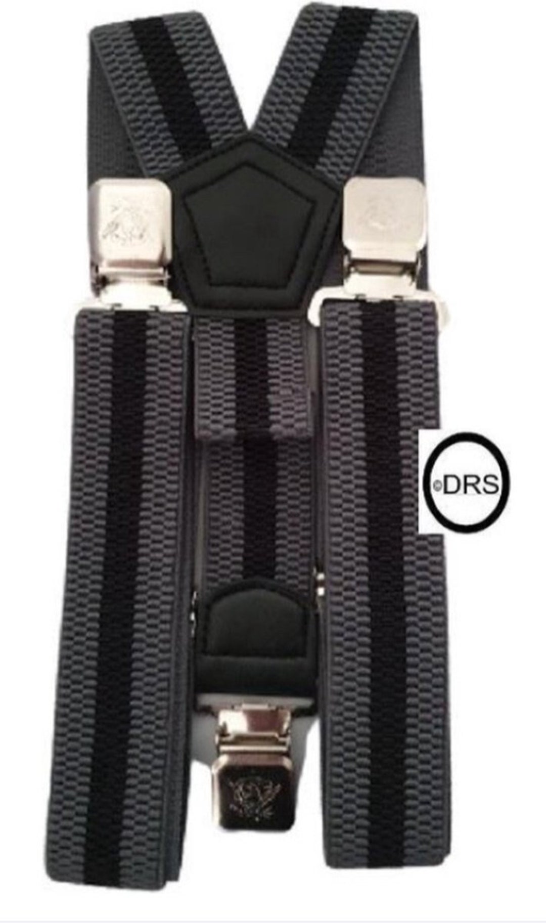 Braces Color: Gray Black Striped Braces Men Adults Sturdy Clips Strong ...