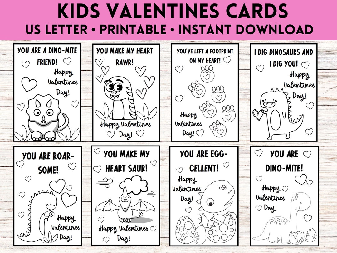 Kids Valentine Cards for School Valentines Day Cards for - Etsy