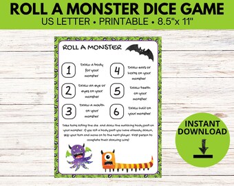 Printable Roll a Monster - Etsy