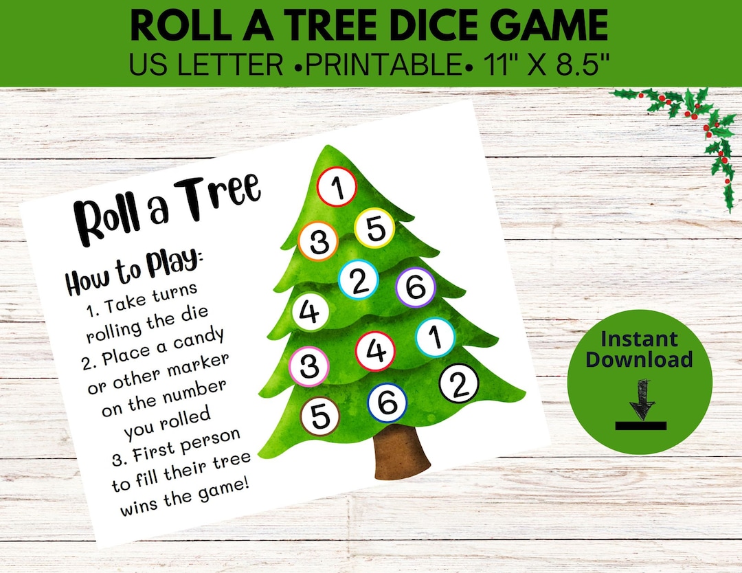 Roll a Tree Dice Game Christmas Dice Game Christmas Candy - Etsy