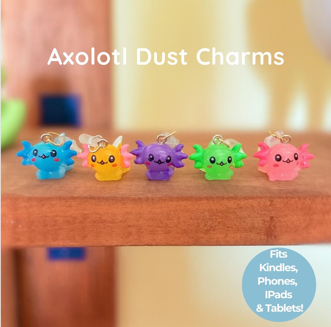 Axolotl Kindle/phone Dust Plug • Kindle Charm • Phone Charm • Dustplug ...