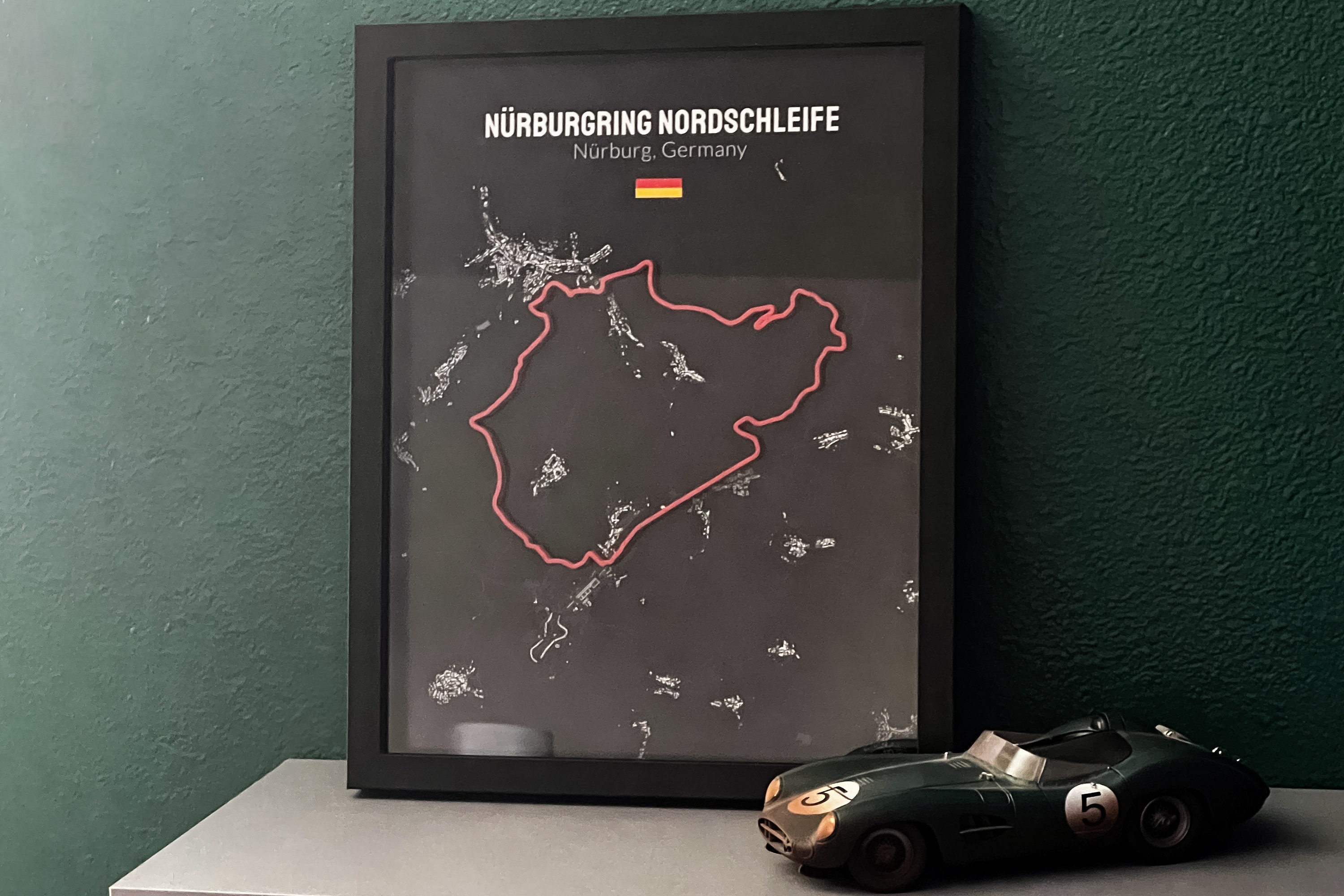Racetrack Shadowbox Artwork 11x14 Shadow Box 3D Printed Standout Track ...