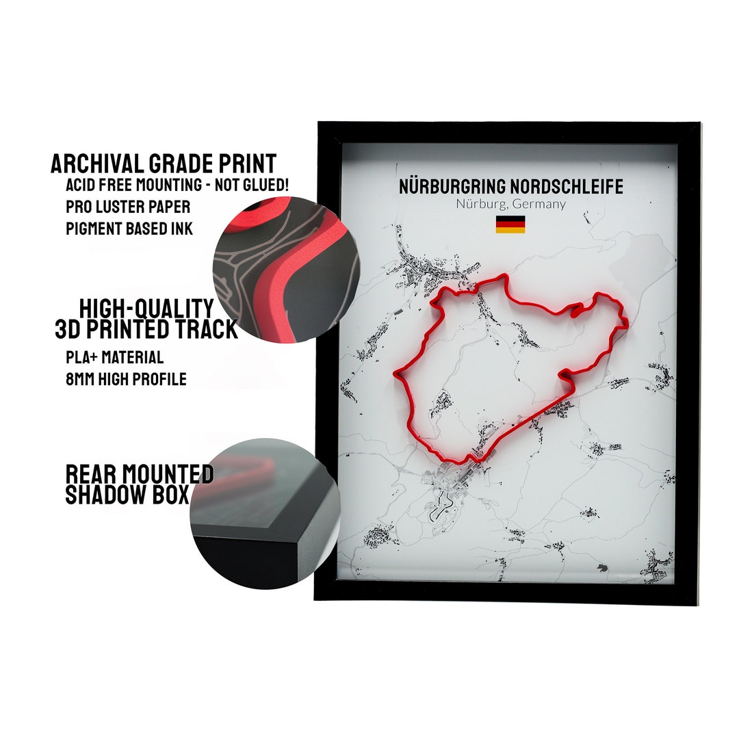 3D Racetrack Shadowbox Artwork 11x14 Shadow Box 3D Printed Standout ...