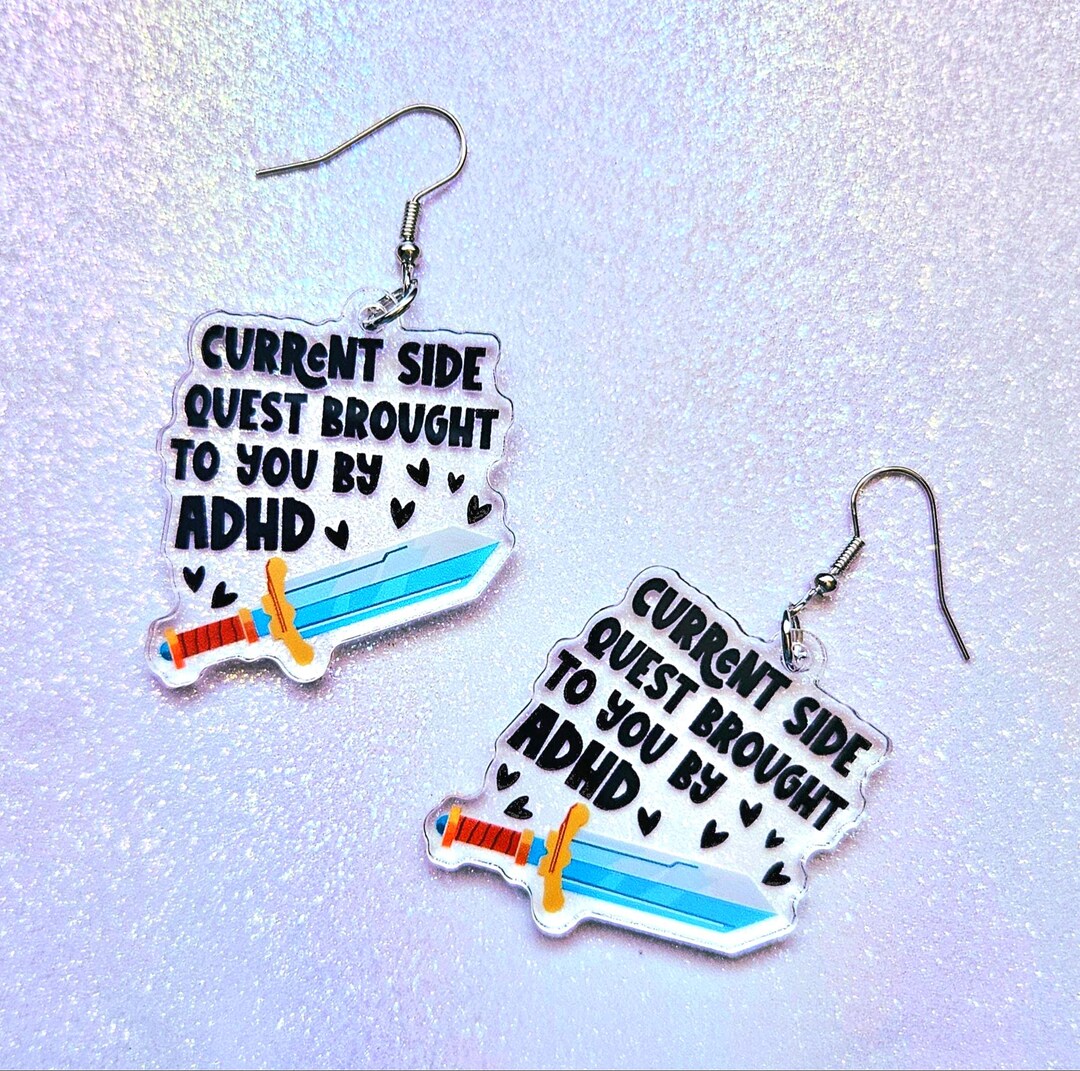 ADHD Side Quest Earrings, Current Side Quests Brought to You by ADHD ...