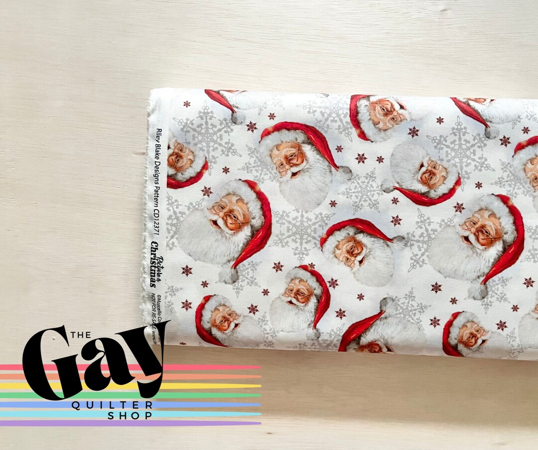 PICTURE A CHRISTMAS | Santa Toss White by Riley Blake Designs | CD12371 ...