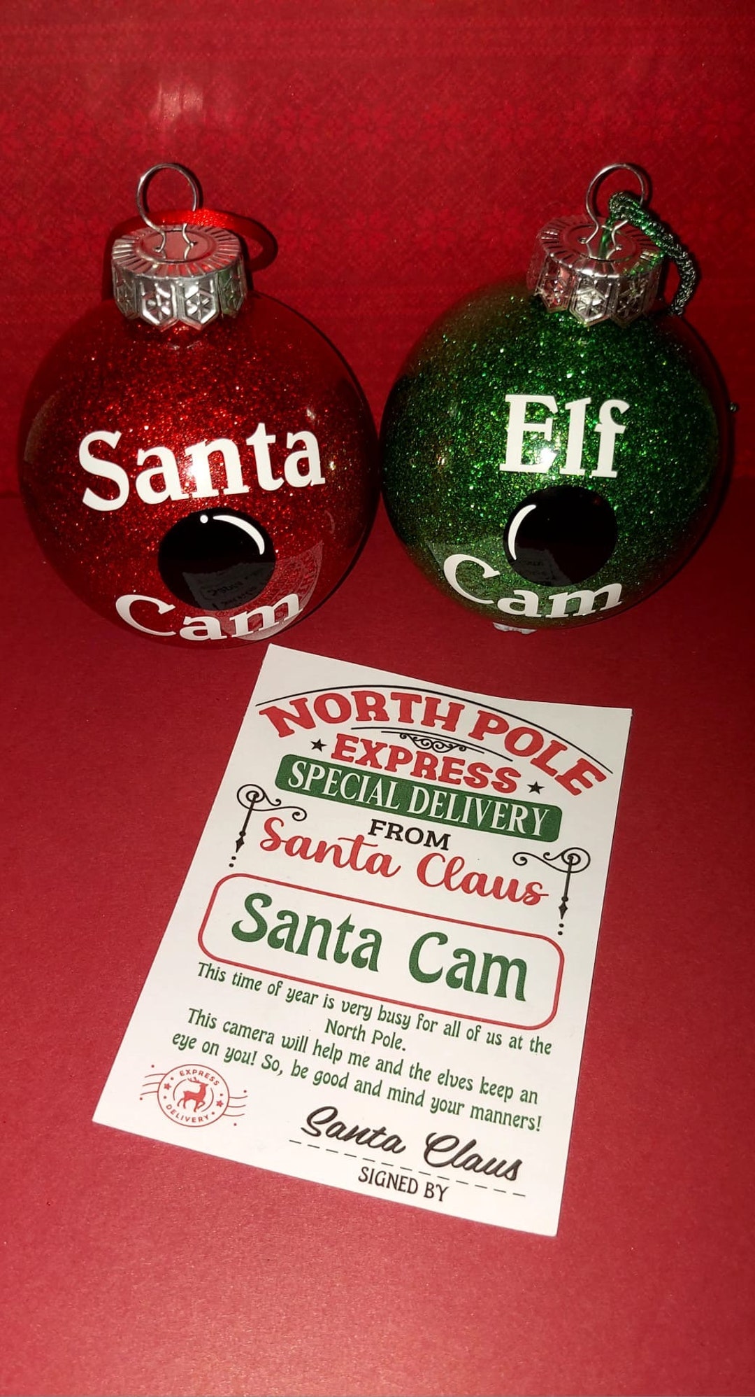 Santa/elf & Grinch Cam Baubles - Etsy