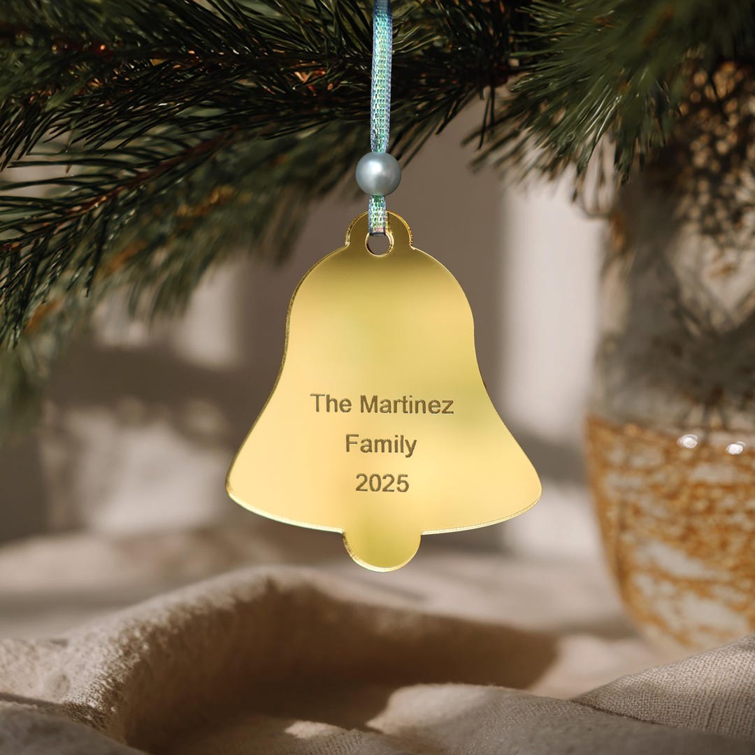 Personalized Golden Bell Christmas Ornament, Family Keepsake Decor - Etsy