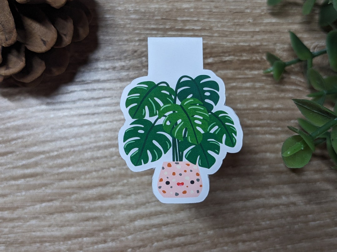 Cute Monstera Plant Magnetic Bookmark Reading Bookmark Plant Lover ...