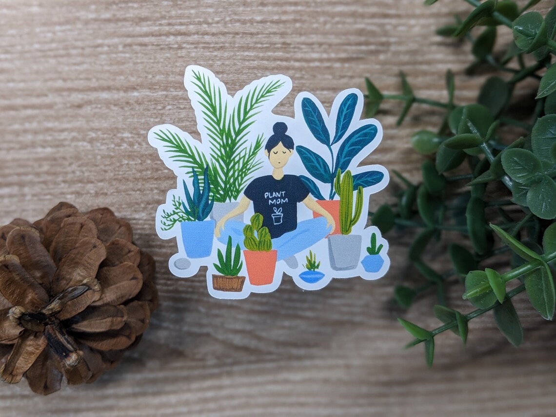 Plant Mom Waterproof Vinyl Sticker | Plant Lover Gift | Cute Plant ...