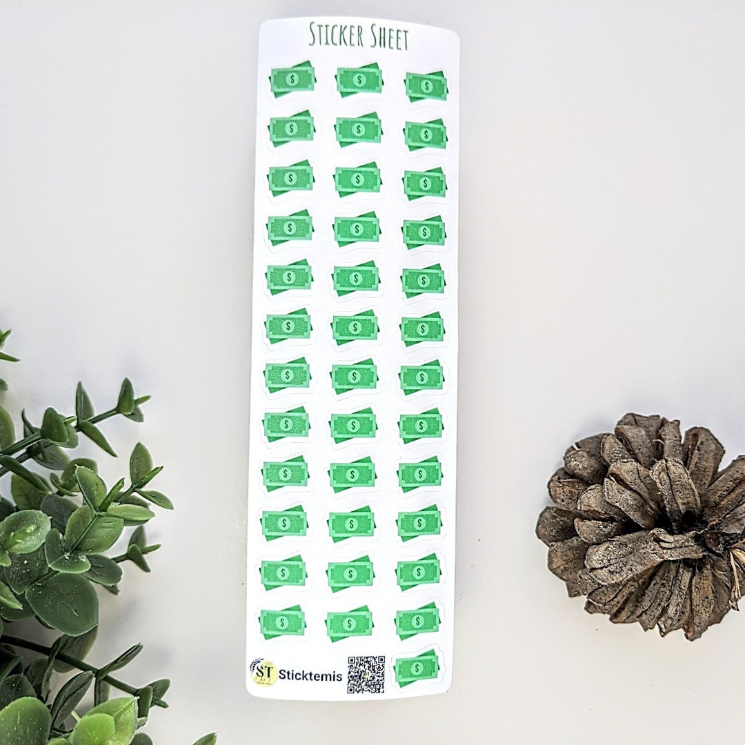 Payday Money Icon Sticker Sheet for Budget Planner Stickers, Bill Due ...