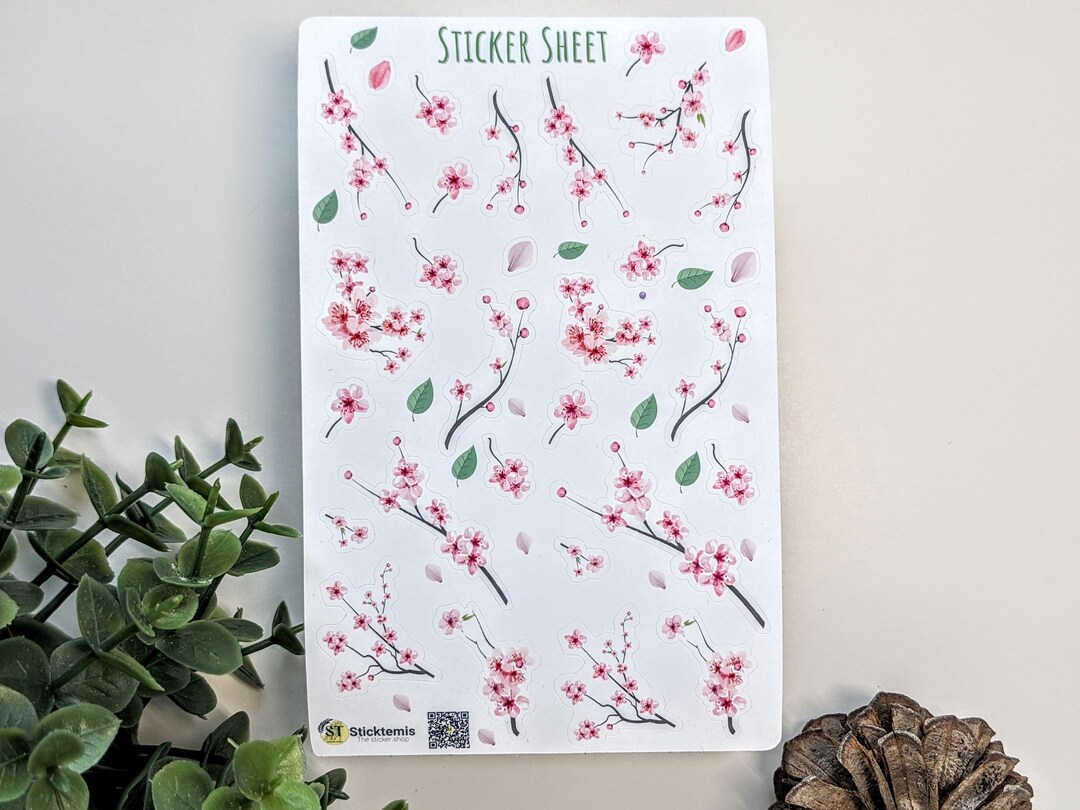 Sakura Sticker Sheet: Cherry Blossom Journal Stickers - Etsy