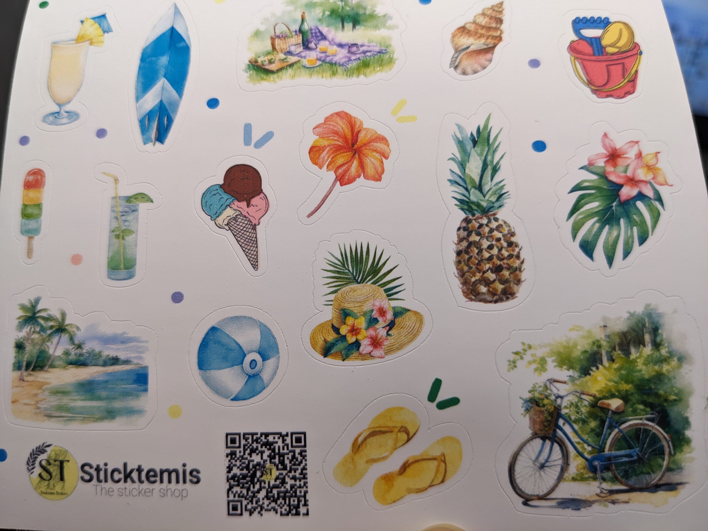 Summer Activities Sticker Sheet | Beach Day Stickers | Picnic Stickers ...
